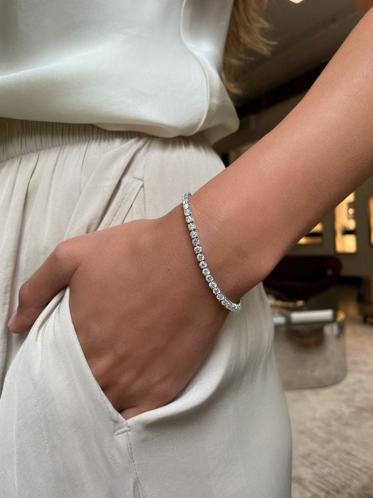 Silver tennis bracelet – Ghaba